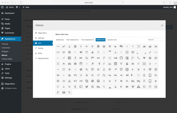 How to add Genericons icons to your WordPress menu – Max Mega Menu
