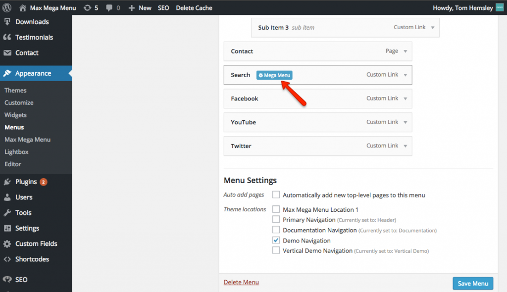Search Box – Max Mega Menu