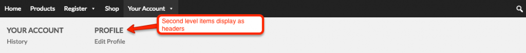 Applying third level menu item styling to second level menu items – Max ...