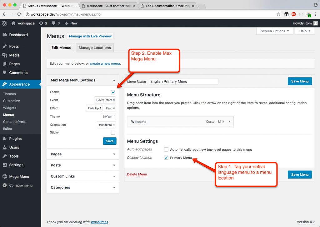 Max Mega Menu & PolyLang Integration – Max Mega Menu