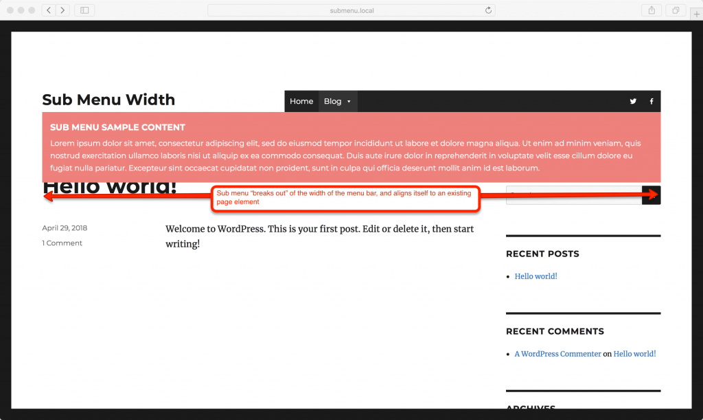 Sub Menu Width – Max Mega Menu