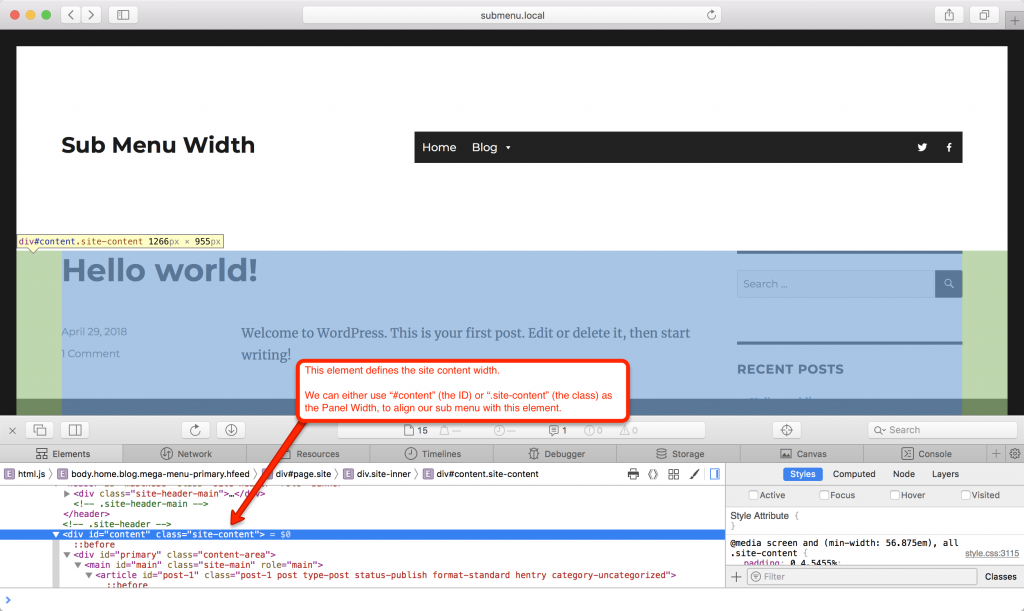 Sub Menu Width – Max Mega Menu