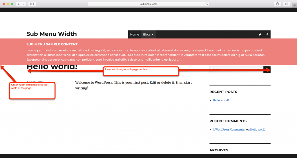 Sub Menu Width – Max Mega Menu