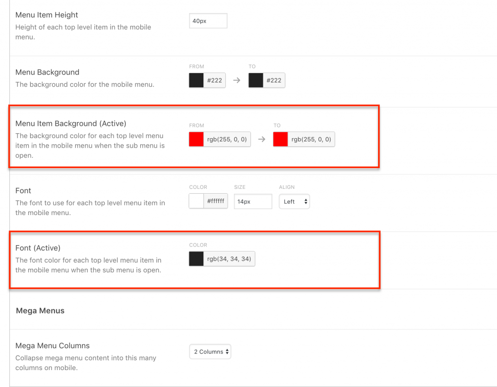 How to apply hover styling to top level items on mobile – Max Mega Menu