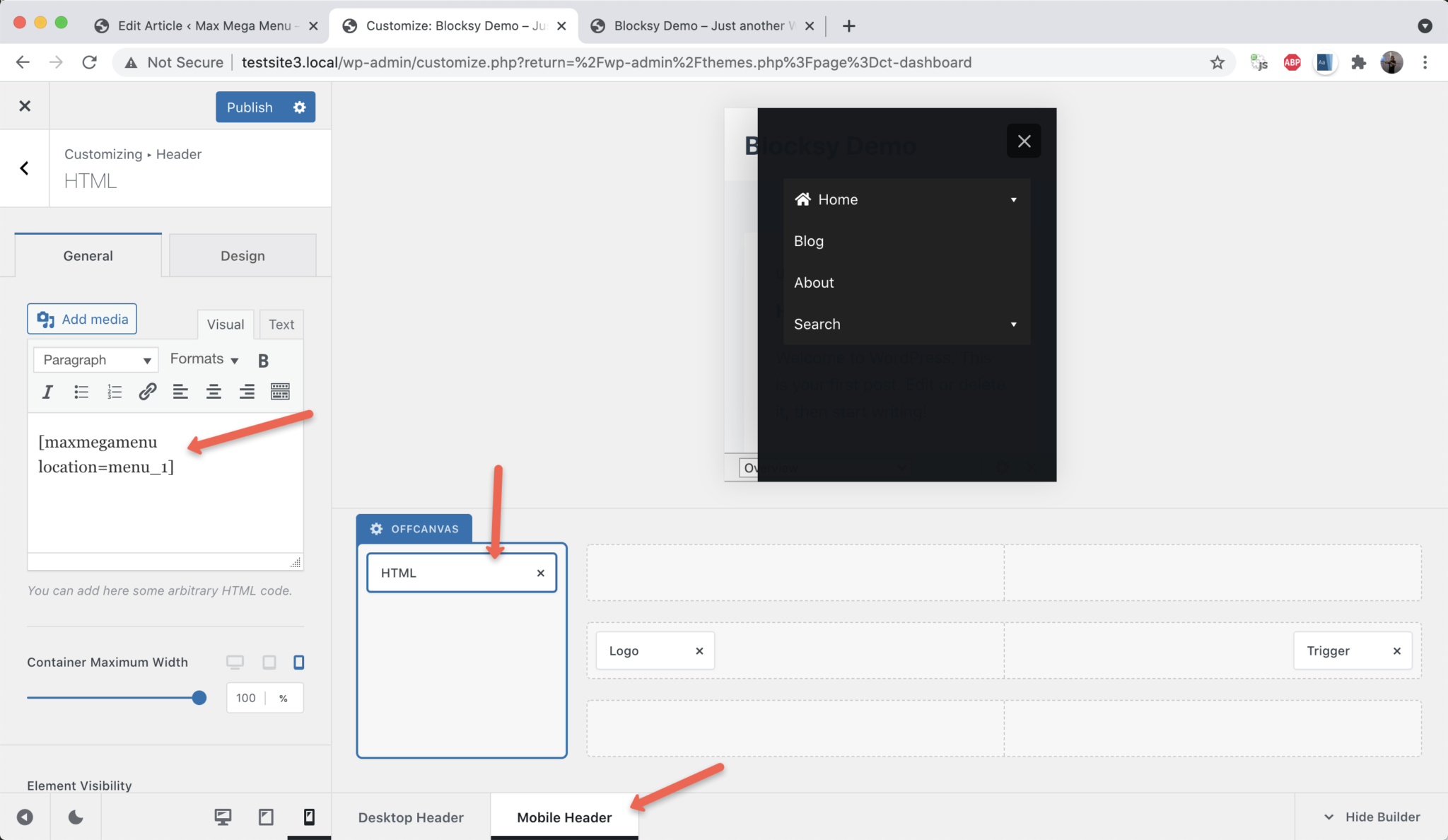 Blocksy – Max Mega Menu